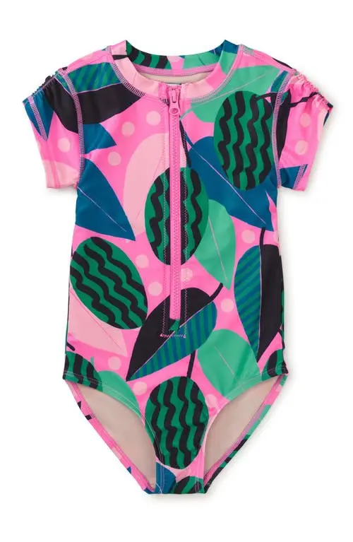 TEA COLLECTION Rash Guard One-piece Swimsuit - Bossa Nova Foliage