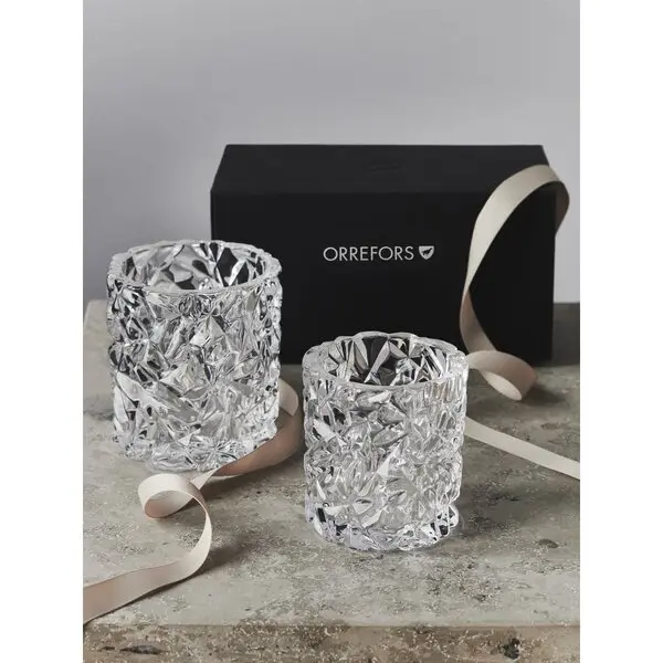 ORREFORS Carat Medium Crystal Candleholder
