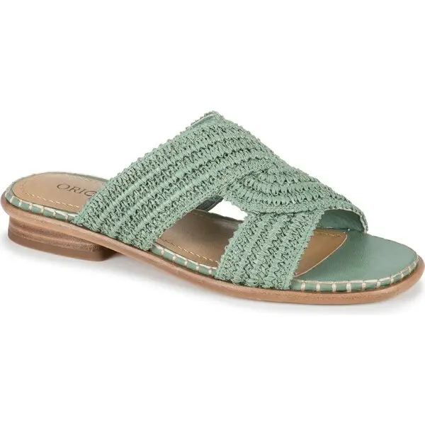 BARETRAPS Navene Woven Raffia Slide Sandal - Sage