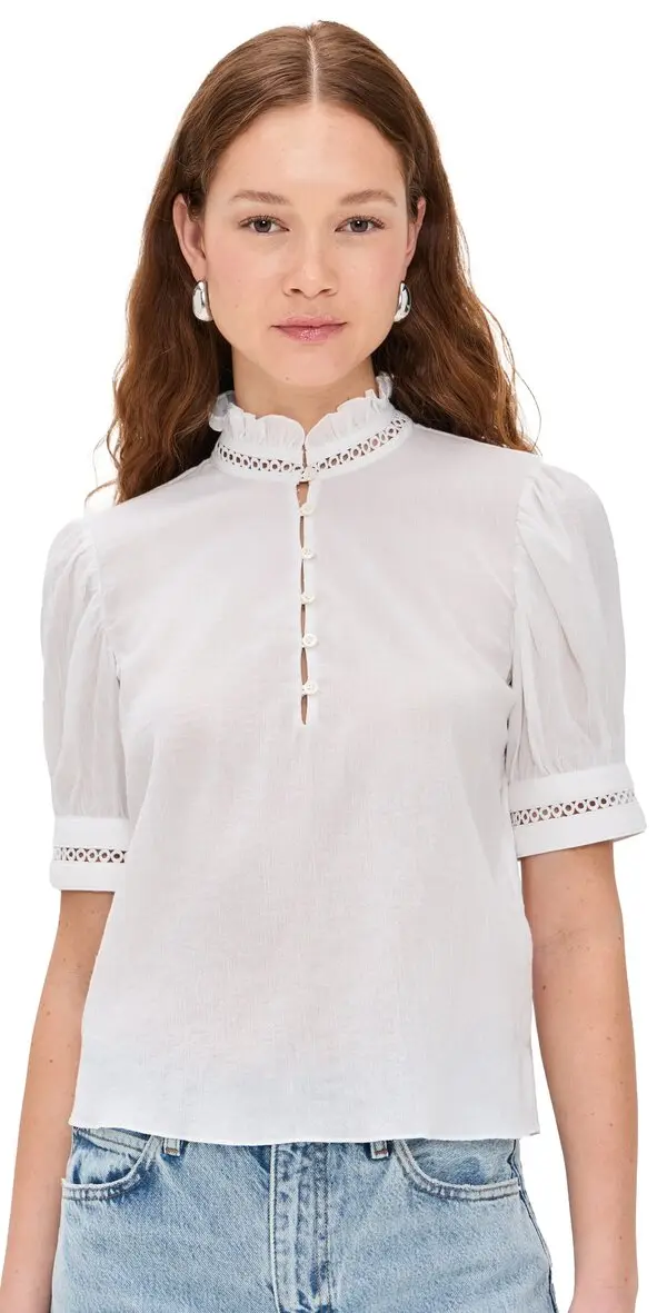 FRAME Ruffle-collar Blouse