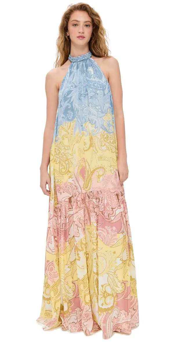 Hemant & Nandita Paisley Print Maxi Dress