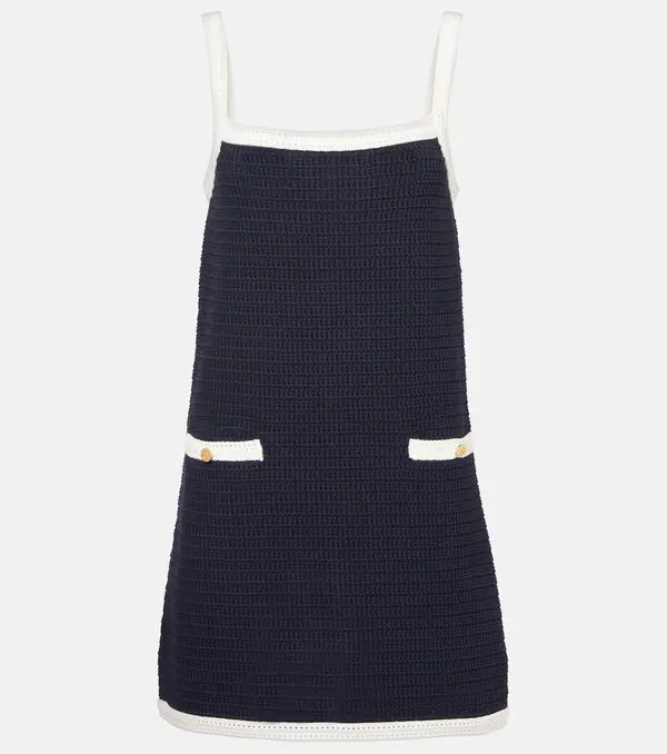 Gucci Knitted Cotton-blend Minidress - White