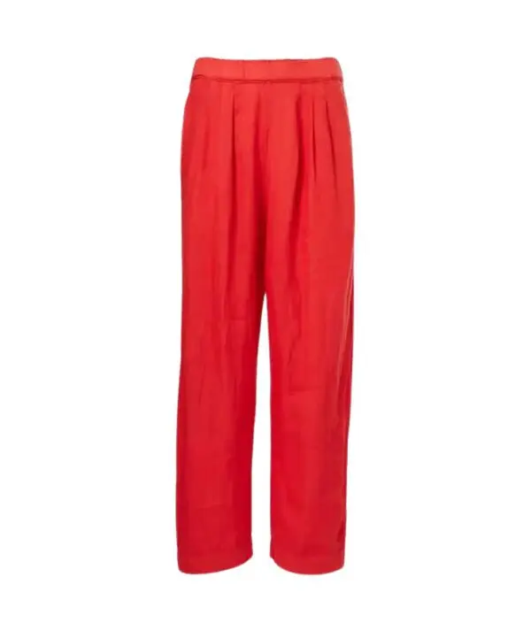 Velvet By Graham & Spencer Gini Linen Straight Pants - Red