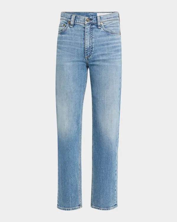 Rag & Bone Harlow Mid-rise Straight Jeans - Mdblue