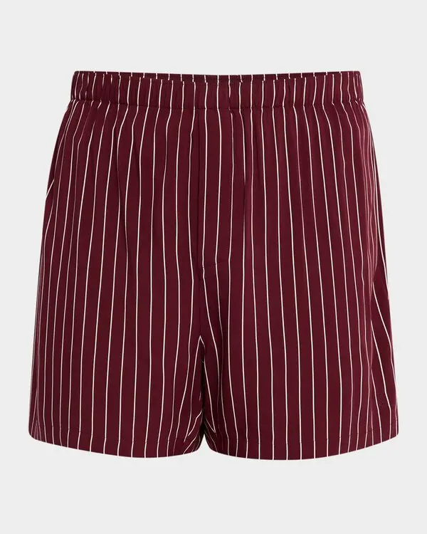Saint Laurent Cassandre Striped Boxer Shorts - Black/rosa