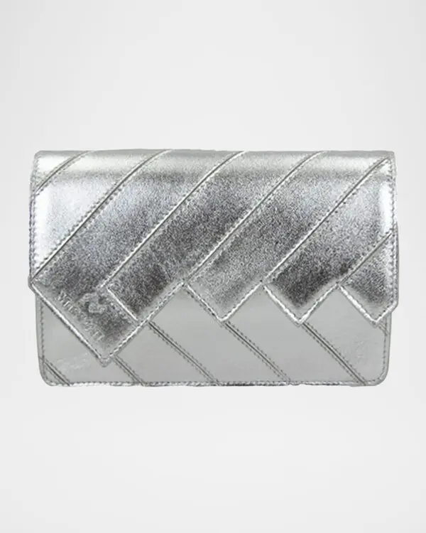 Missoni Wave Metallic Leather Wallet On Chain