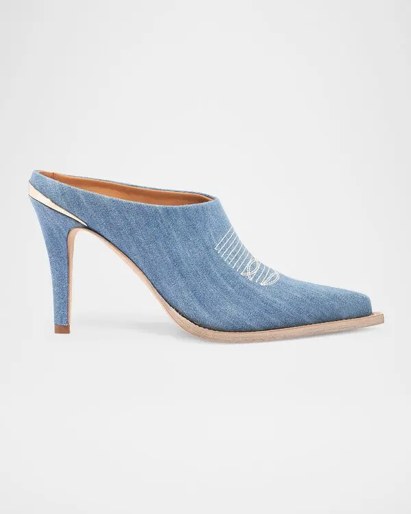 Partlow Lainy Denim Mule Pumps