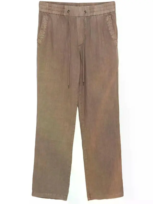 JAMES PERSE Linen Straight-leg Trousers - Brown