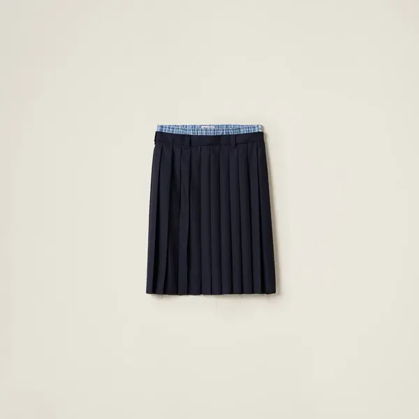 Miu Miu Pleated Batavia Midi-skirt
