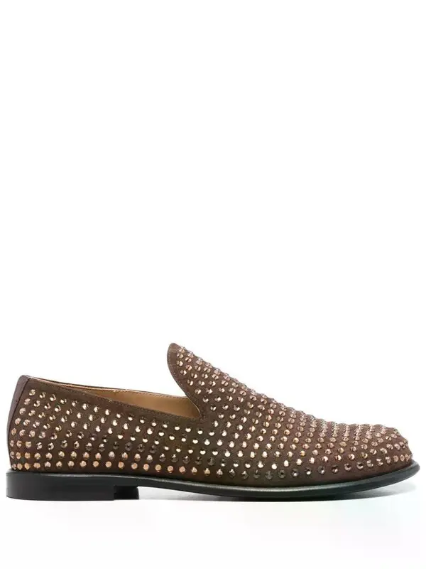 JW Anderson Crystal-embellished Loafers - Brown