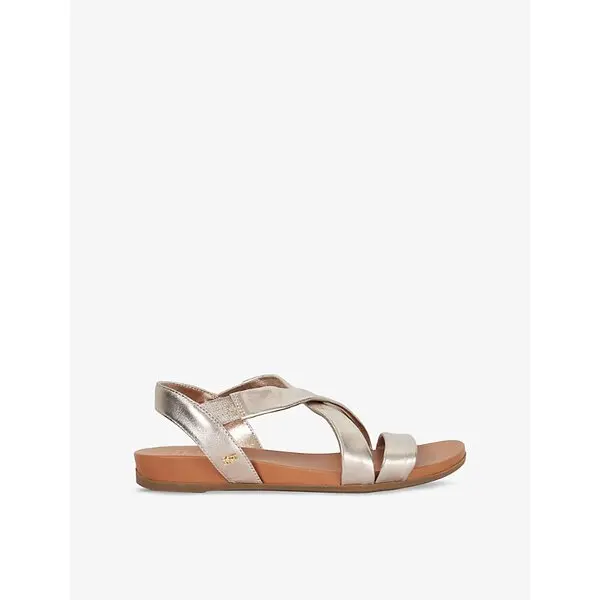 DUNE Landies Comfort-strap Leather Sandals - Gold Leather