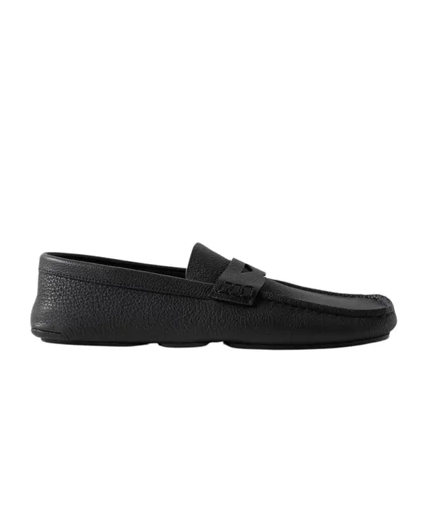 Khaite Billy Textured-leather Loafers - Black