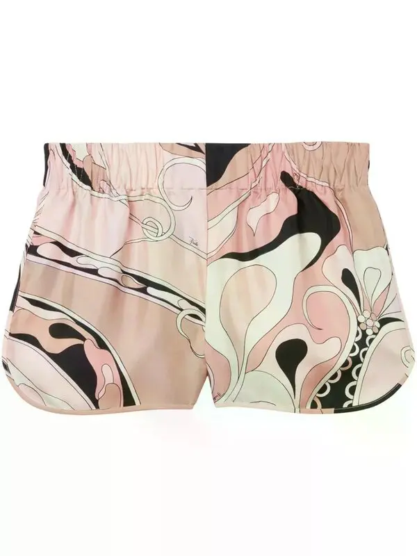 Emilio Pucci Orchidee-print Shorts - Neutrals