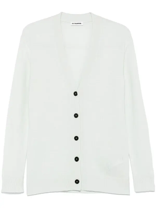 JIL SANDER Logo-embroidered Cardigan - Green