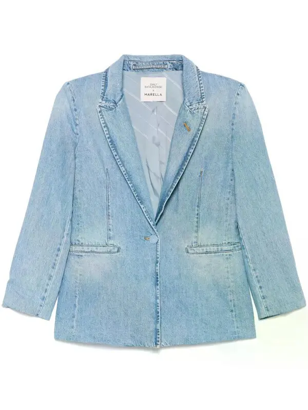 Marella X Emily Ratajkowski Denim Blazer - Blue