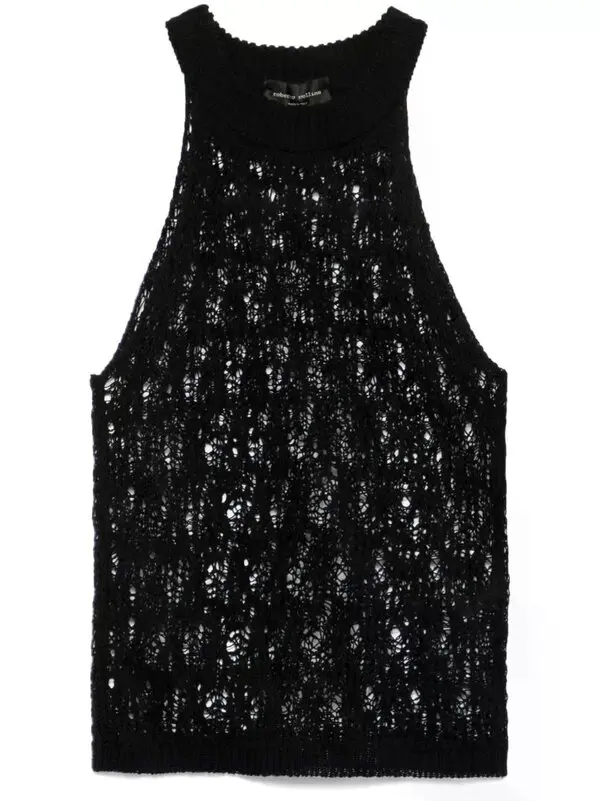 ROBERTO COLLINA Lace-effect Knit Top