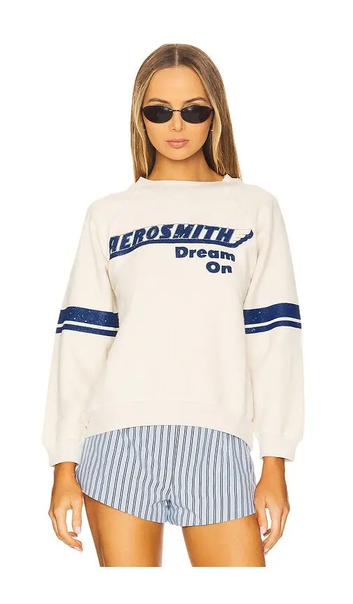 Daydreamer Aerosmith Dream On Reverse Raglan Crew
