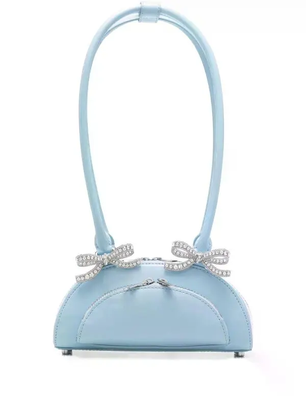 SELF-PORTRAIT Mini Curved Shoulder Bag - Blue