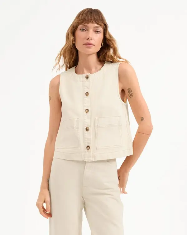Veronica Beard Ording Denim Vest