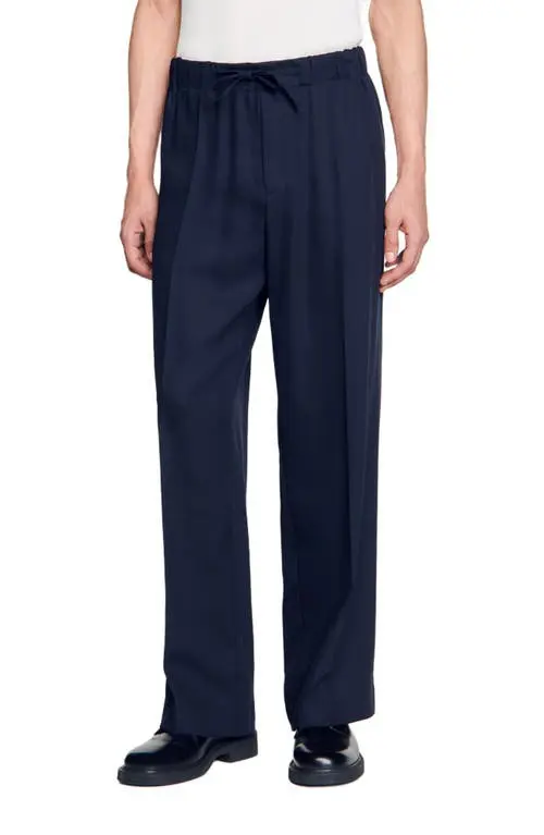 Sandro Elasticated Wide-leg Trousers