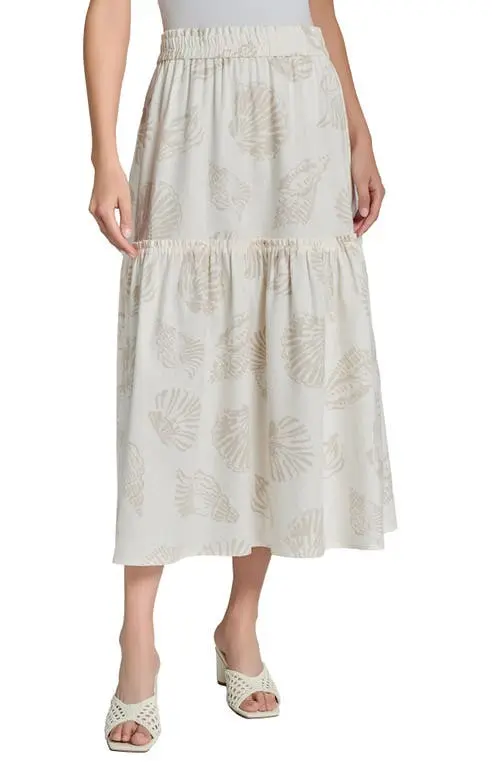 Jones New York Seashell Print Tiered Skirt