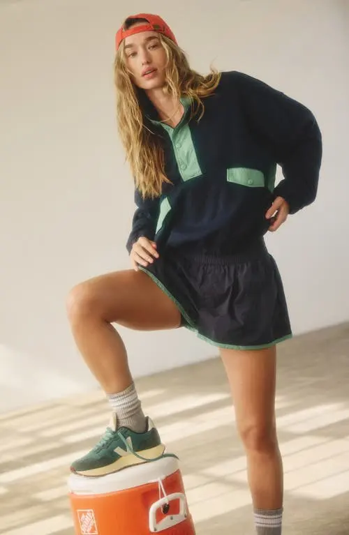 Free People World Tour Pullover & Shorts Set - Midnight Navy Combo
