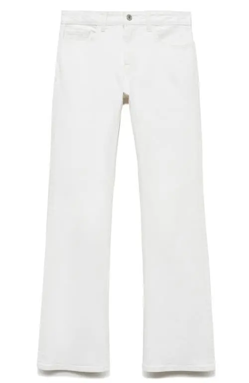 Mango Fiona Mid-rise Flare Jeans - White