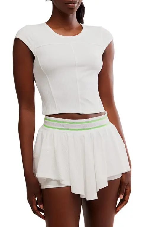 Free People Tempo Ribbed Baby Tee - White