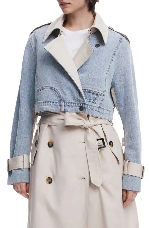 Desigual Mixed Media Trench Coat