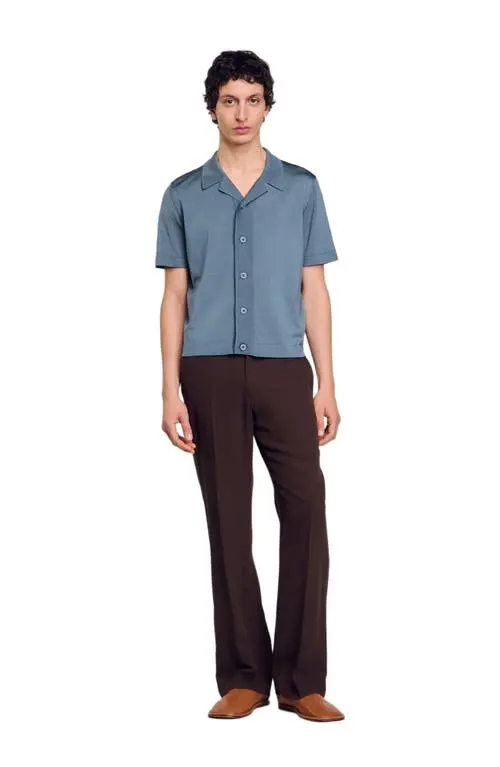 Sandro Short-sleeved Shirt - Dark Chambray