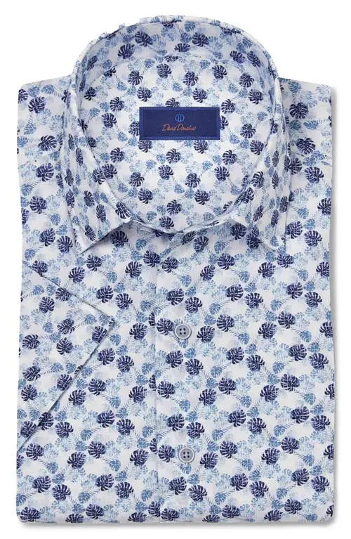 David Donahue Tropical Print Short Sleeve Shirt