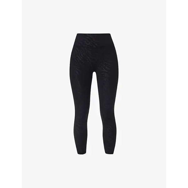 Sweaty Betty All Day Abstract-pattern Stretch-woven Leggings - Blckfad Zebra Emboss