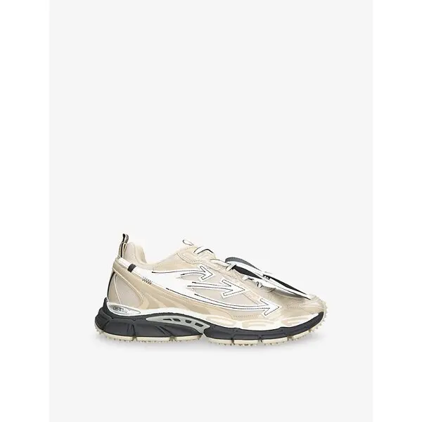 Off-White Mixed-textile Low-top Trainers - Beige Comb