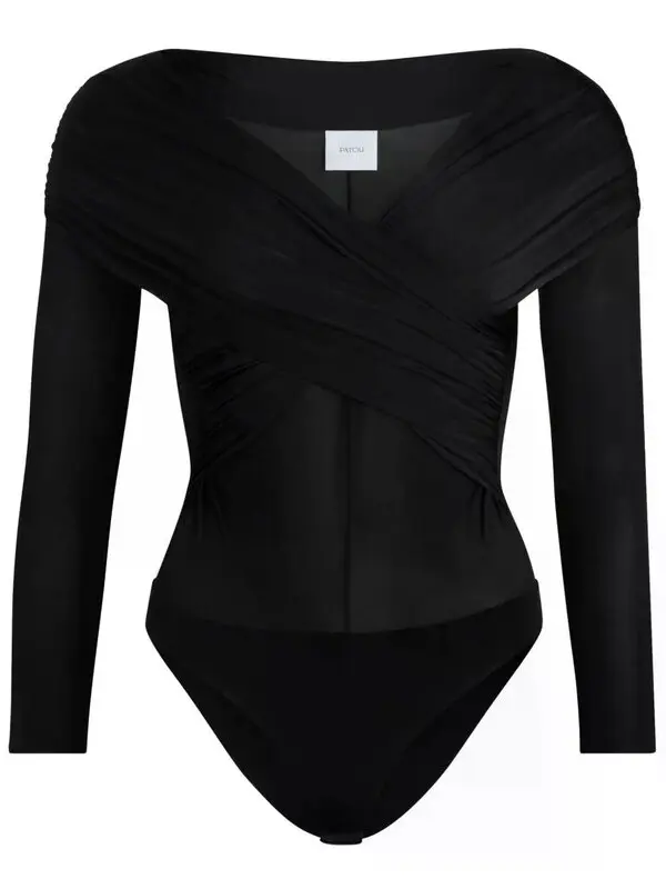 Patou Wrap Bodysuit - Black