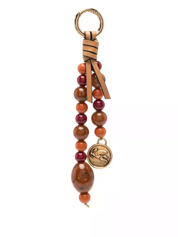 Etro Beaded Bag Charm - Brown