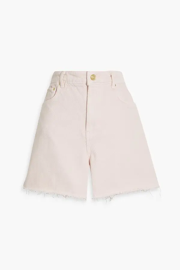 GANNI Frayed Denim Shorts
