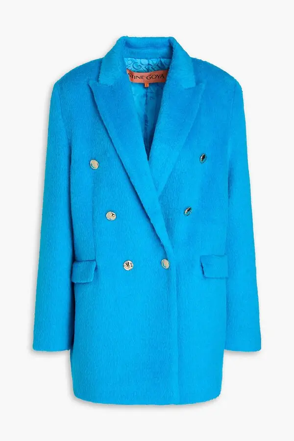 Stine Goya Theo Double-breasted Brushed-felt Blazer