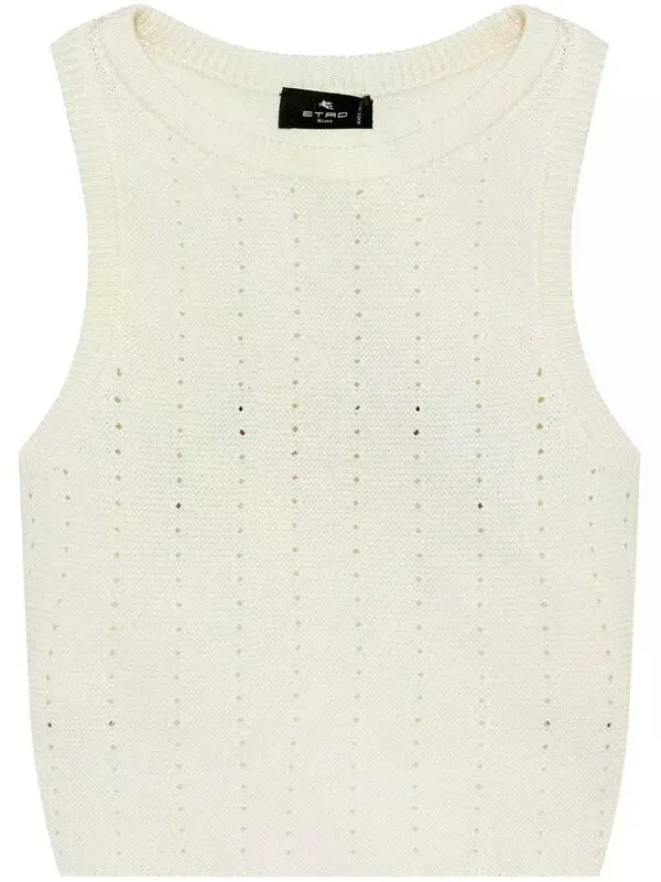 Etro Punched-detail Crop Top - Neutrals