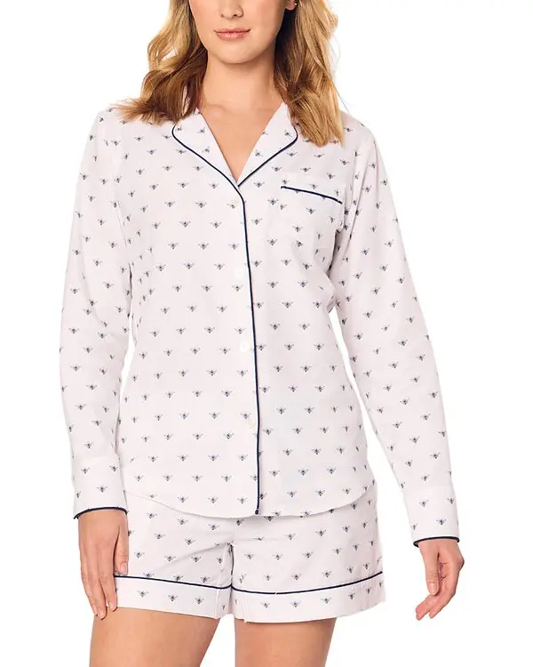 PETITE PLUME Bee Print Pajama Shorts Set - Buzzing Bees