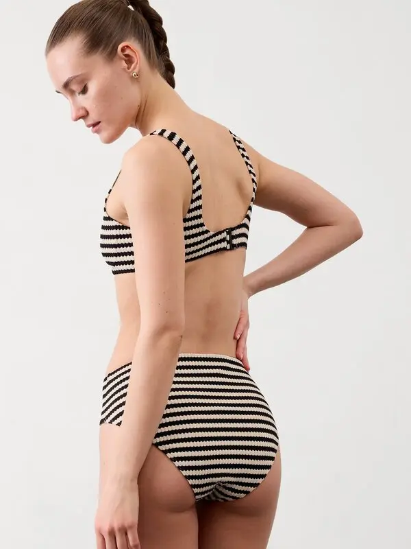 Athleta High Waist Bikini Bottom In Black/Dune 50% Off