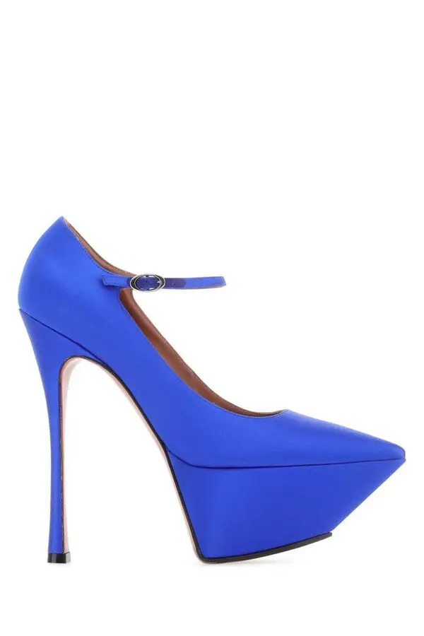 Amina Muaddi Yigit Platform Pumps In Blue 45% Off Editorialist