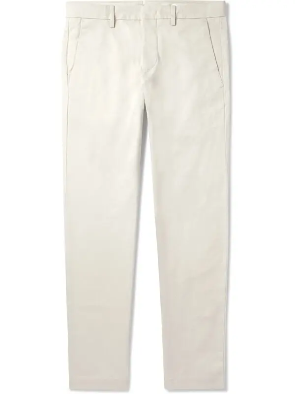 Nn07 Theo Tapered Stretch Organic Cotton-twill Chinos - Neutrals