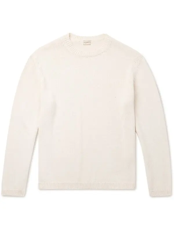 Massimo Alba Leo Cotton And Silk-blend Sweater - Neutrals