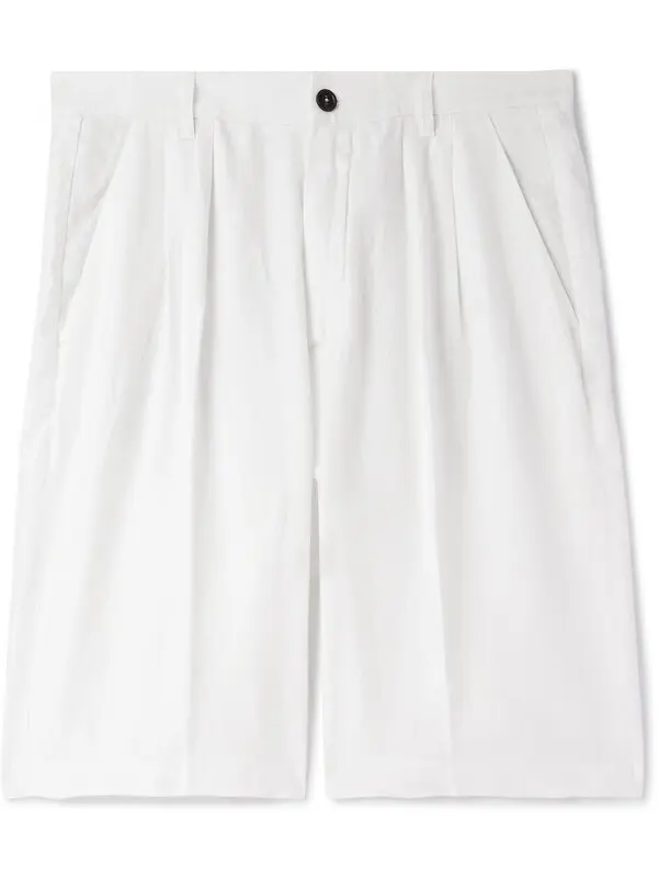 Massimo Alba Cliff Straight-leg Linen Bermuda Shorts