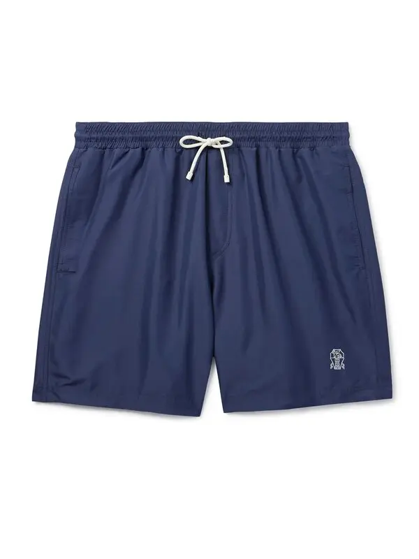 Brunello Cucinelli Straight-leg Mid-length Swim Shorts - Blue