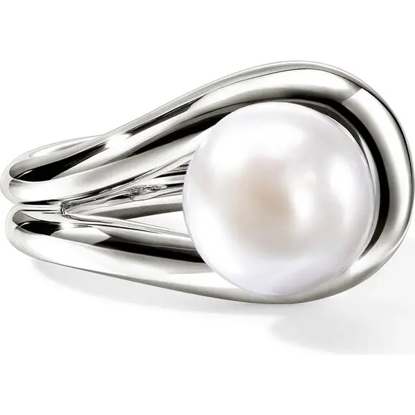 John Hardy Surf Ring With Freshwater Pearl - Silver