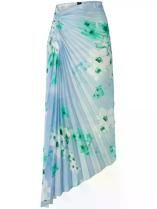 Pinko Floral-print Midi Skirt - Blue