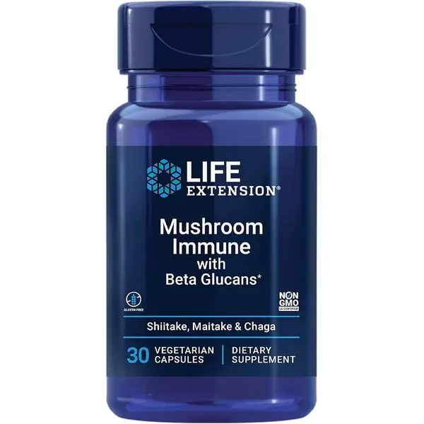 LIFE EXTENSION Mushroom Immune With Beta Glucans 30 Capsules