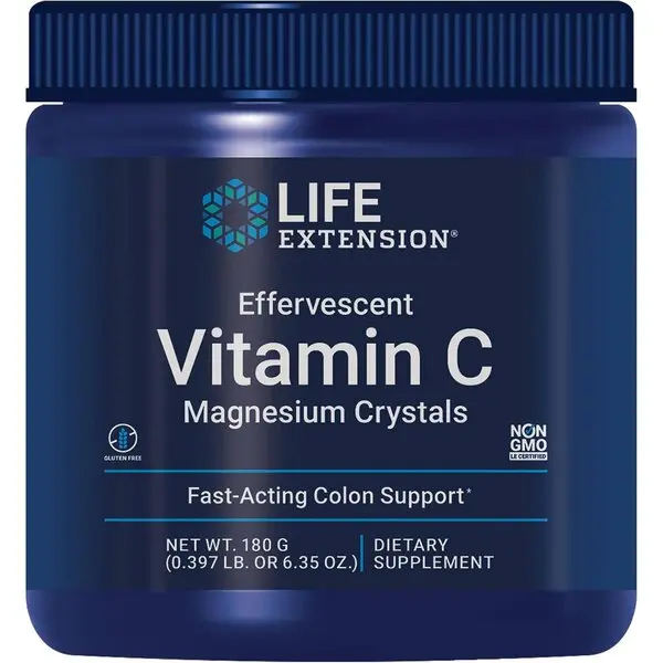 LIFE EXTENSION Effervescent Vitamin C Magnesium Crystals 180 Grams
