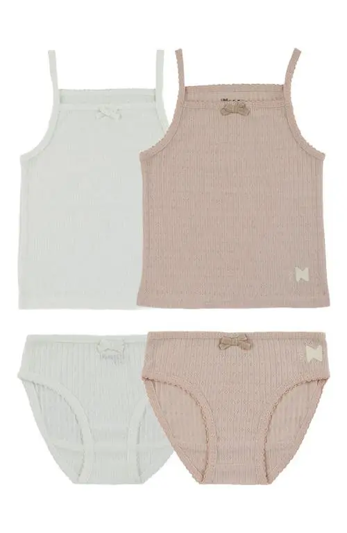 NOGGIWEAR Pointelle Loungewear Set - Mauve / White